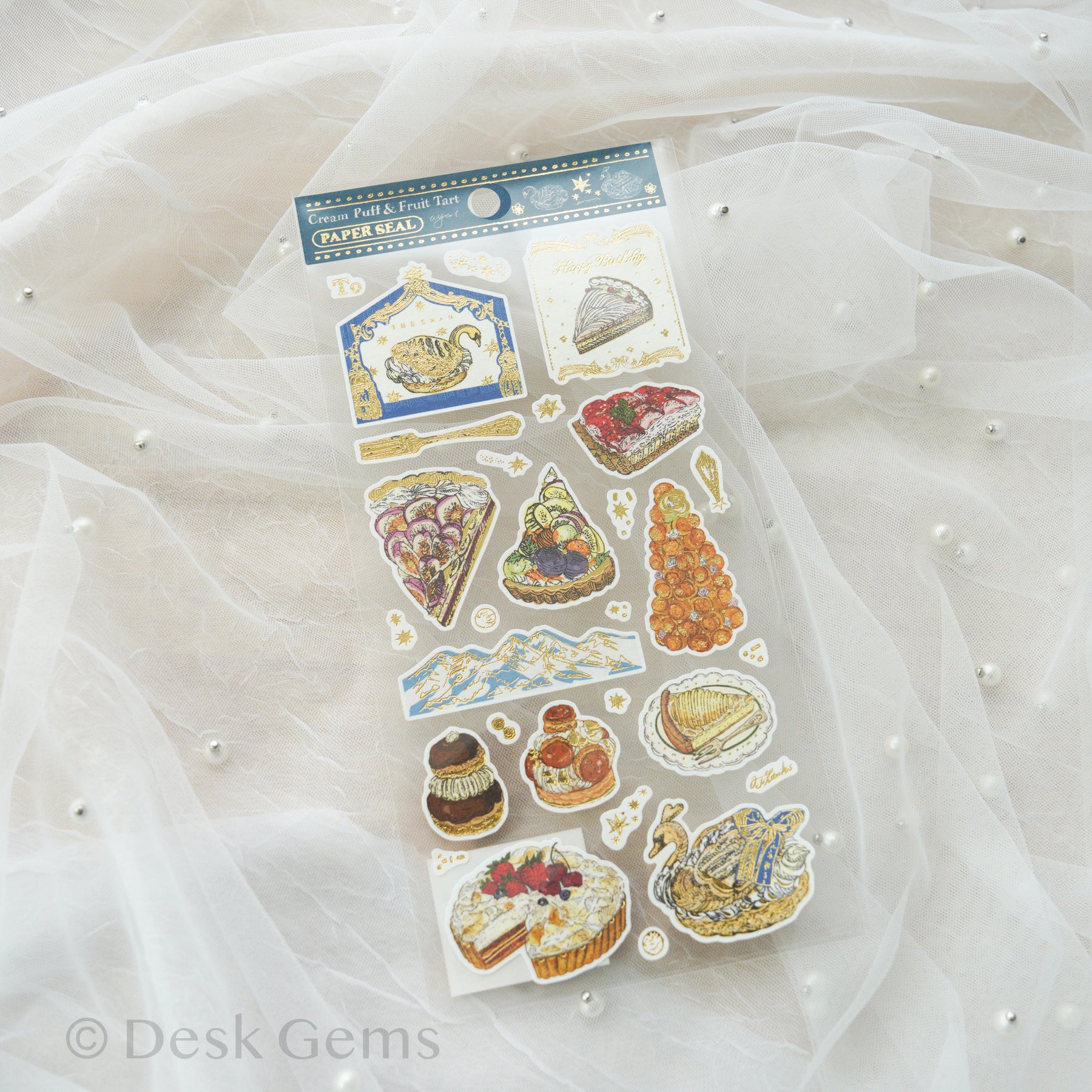 Aya Inoue Foil Sticker - Cream Puff and Fruit Tart – Desk Gems