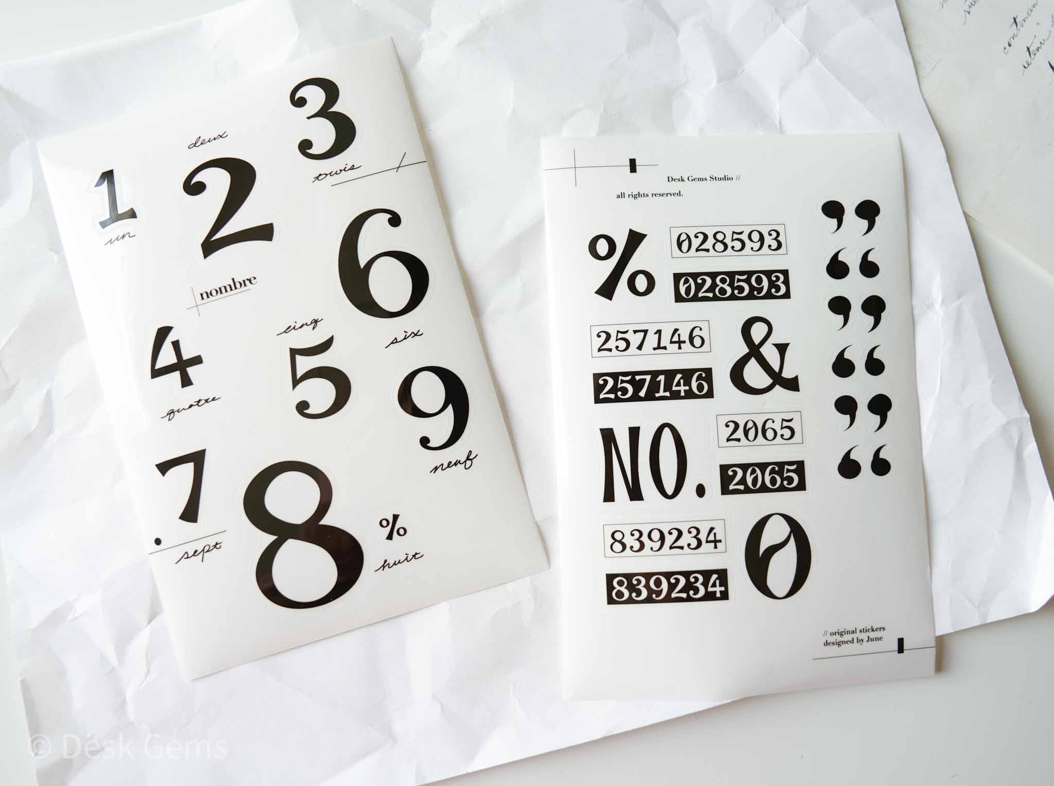 Desk Gems Studio Original Stickers - Numbers