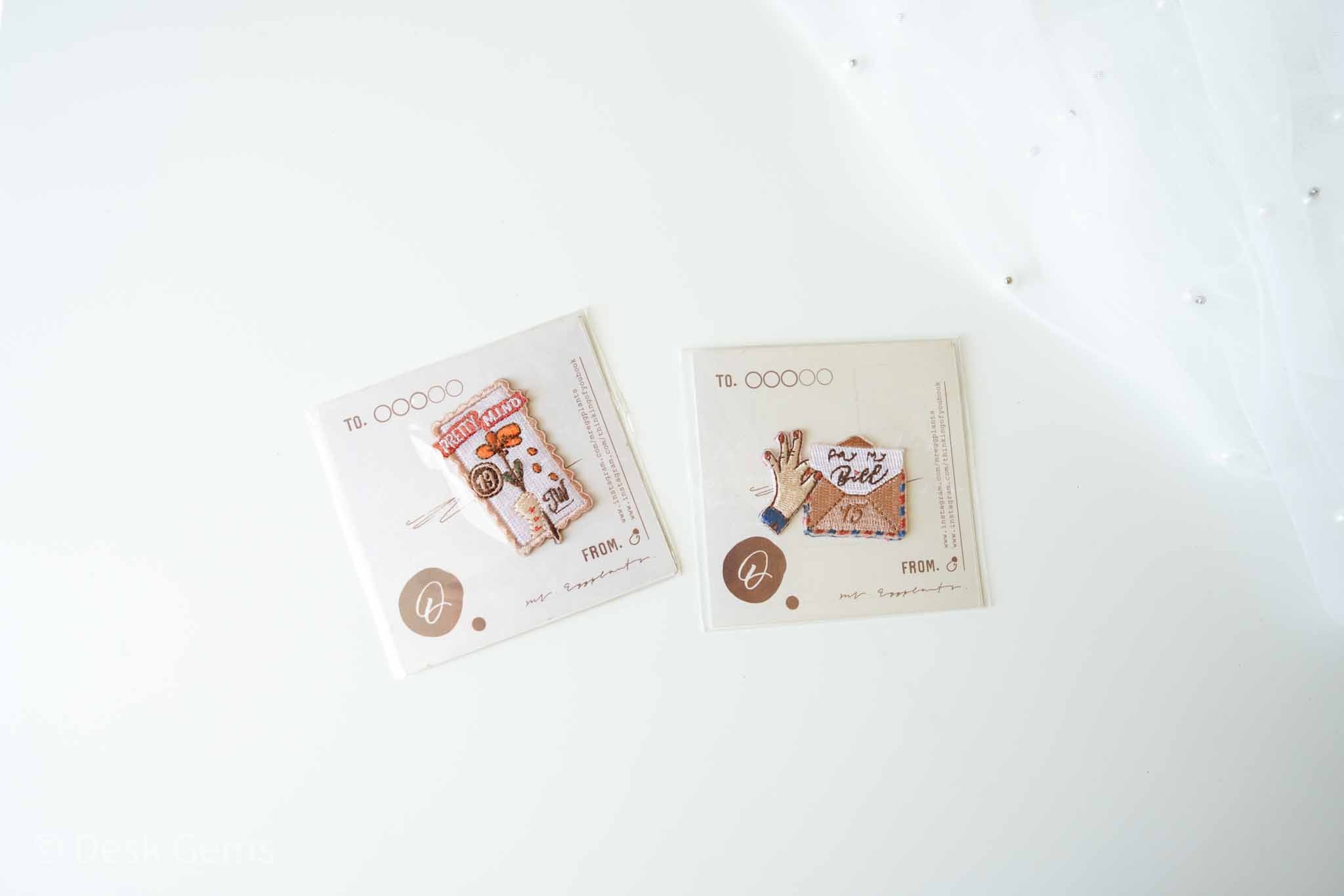 Mr. Eggplant Embroidery Sticky Patch – Desk Gems