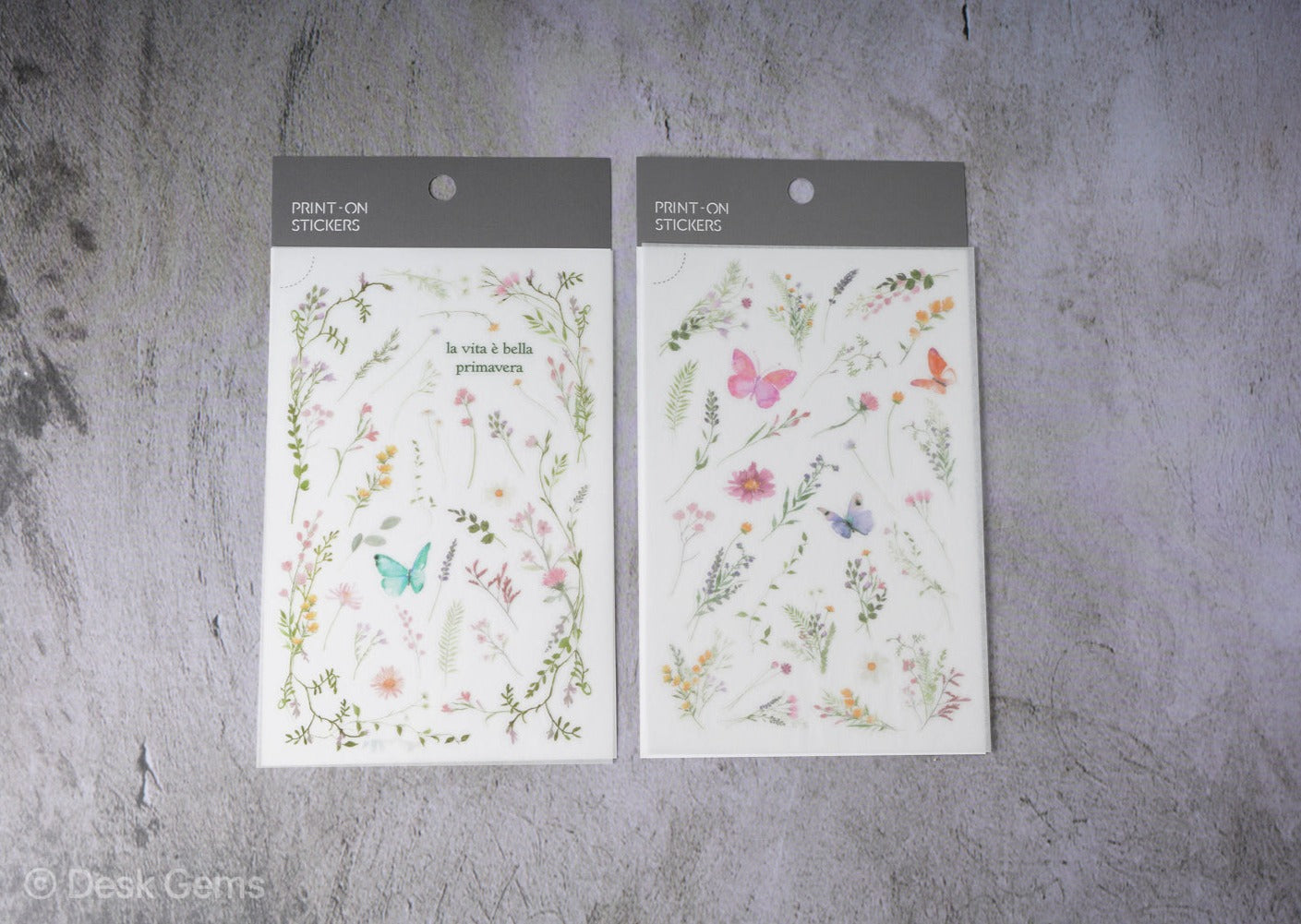 MU Print-on Stickers - No. 183 - Butterflies and Flowers – Desk Gems
