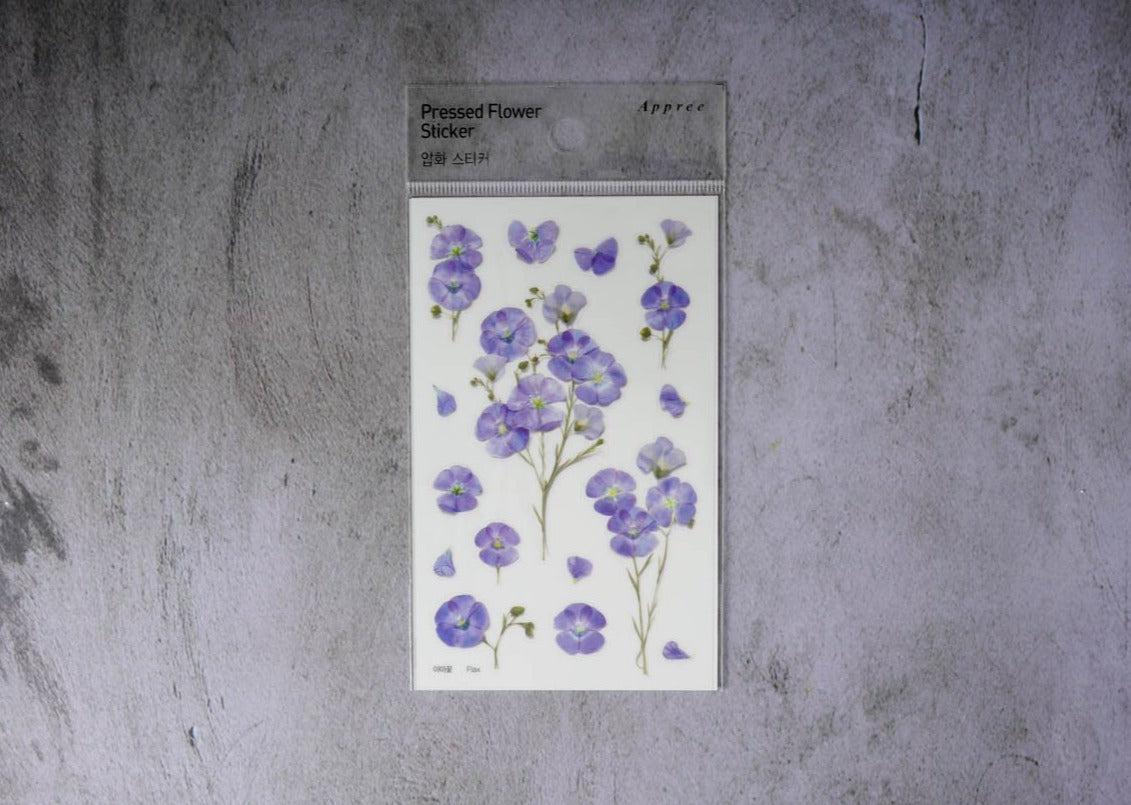 Appree Pressed Flower Stickers - Flax – Desk Gems