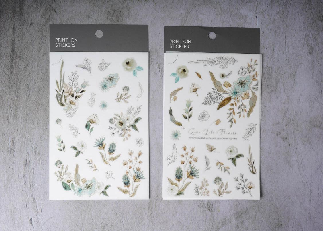 MU Print-on Stickers - No. 176 - Green Flowers – Desk Gems